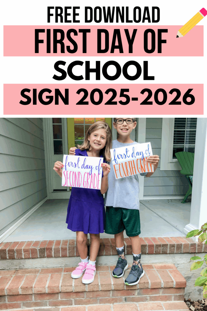 Free First Day of School Sign for 2025-2026 (Instant Download!)
